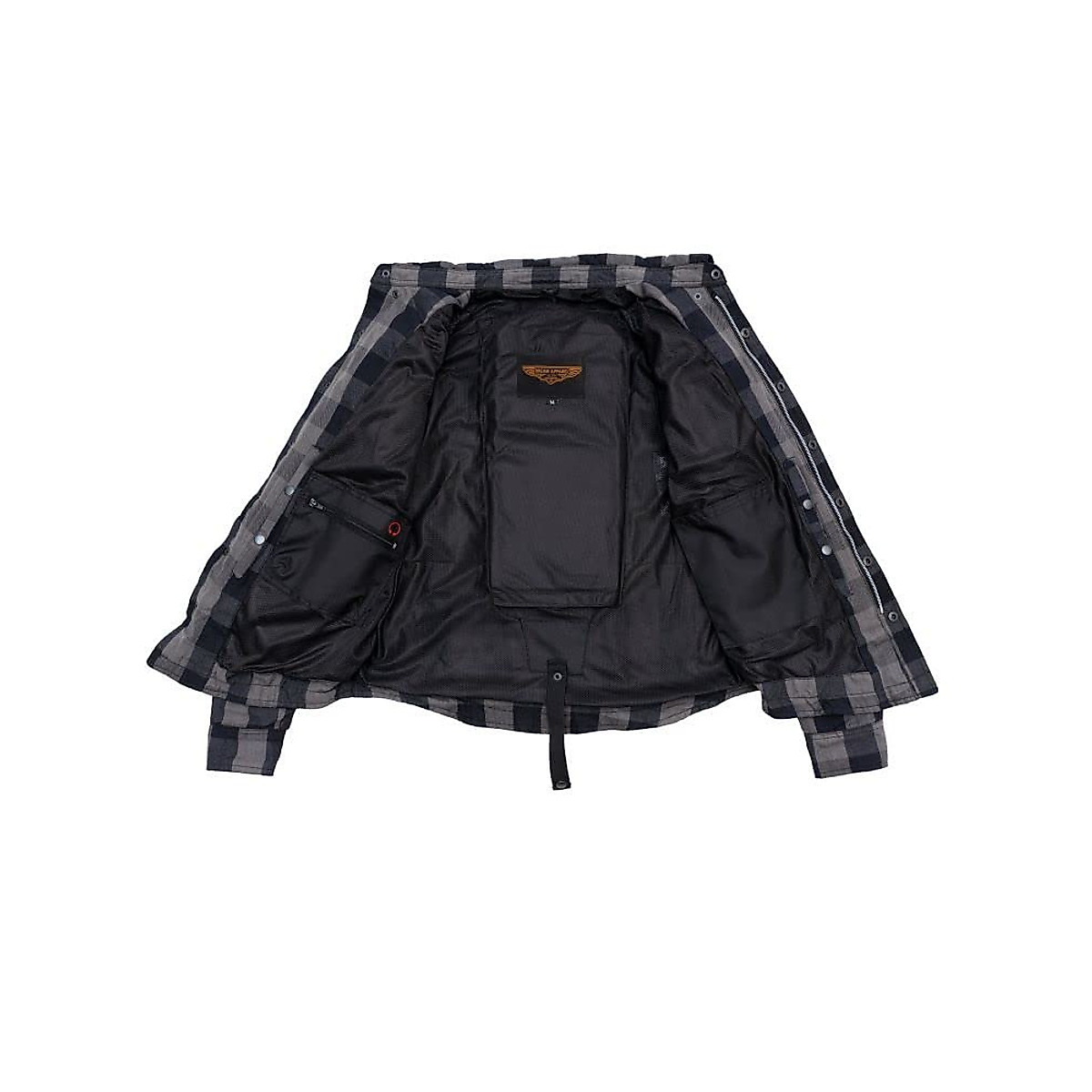 Mens Motorcycle Lightweight Waterproof CE armor Blk/White & Gray Checkered Flannel Riding Jacket Shirt (as1, alpha, 2x, regular, regular, Blk/Gray, 2X-Large)