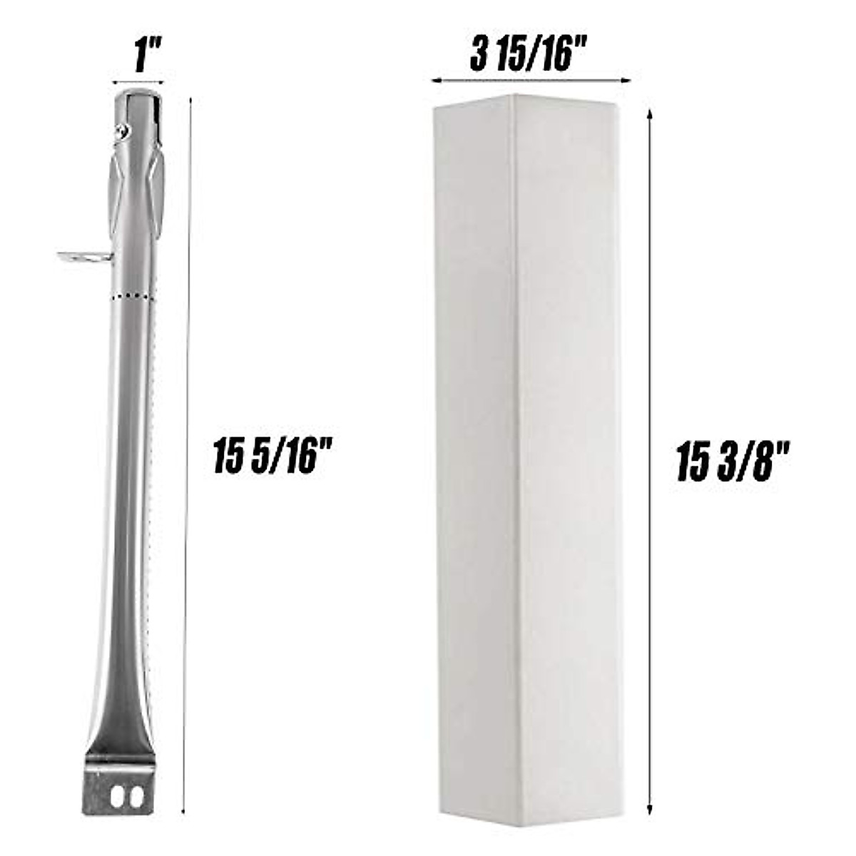 Wondjiont Grill Burners, Heat Shield/Plate Tent/Burner Cover/Flame Tamer & Crossover Tube, Replacement Parts Kit for Brinkmann 810-3661-F