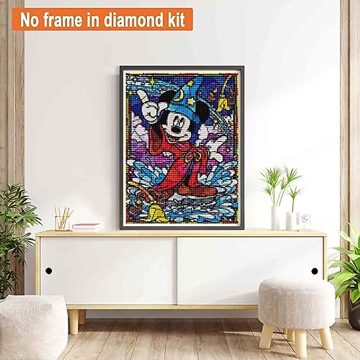 PALODIO 5D DIY Diamond Art Kits for Adults Mouse, Diamond Painting Cartoon, Paint by Numbers Full Round Drill Cross Stitch Crystal Rhinestone Home Wall Decoration 12x16 inch-4