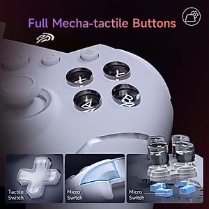 EasySMX X20 Wireless Gaming Controller with RGB Backlit, 2-Stage Hall Effect Stick, 1000Hz Polling Rate, 6-Axis Gyro on Multi-Platform, Mech Buttons- Compatible with PC/Switch/Steam/Android