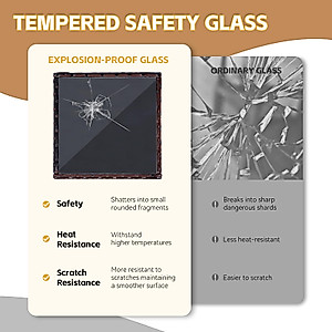 PAIQIAN Patio Porch Furniture Sets 3 Pieces PE Rattan Wicker Chairs with Table Tempered Glass Outdoor Garden Furniture Sets for Balcony Garden Porch Backyard(Brown/Red)