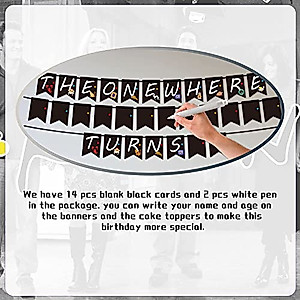 45Pcs Friends Themed Party Decorations Party Supplies Include Banners, Hanging Swirls, Whiteboard Pens, Cake Toppers, Birthday Party Decorations for Friends Fans