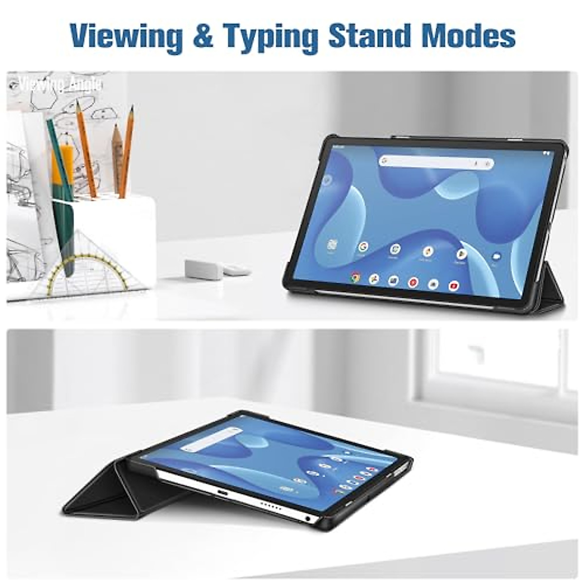 Fintie Case for Onn 11 Tablet Pro (2023 Model) - Premium Vegan Leather Slim Lightweight Hard Shell Stand Cover for ONN Pro 11 inch Tablet 100110027, Black