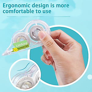 Lzerking Correct Correction Tape,White,32-Count,Transparent Dispenser Shows How Much Tape is Remaining