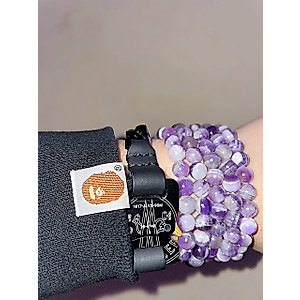 Amethyst 8mm Bracelet for Healing Crystal For Anxiety, Clarity, and Spiritual Development