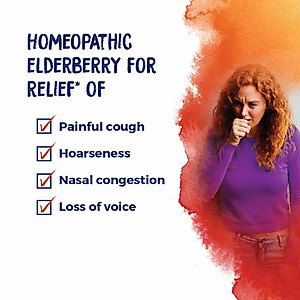 Boiron Sambucus Nigra 30c Homeopathic Elderberry Medicine for Hoarseness with Painful Cough and Nasal Congestion - Pack of 3 (240 Pellets)