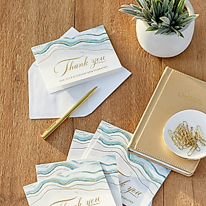 Hallmark Funeral Thank You Cards, Watercolor Agate (20 Thank You for Your Sympathy Cards with Envelopes)