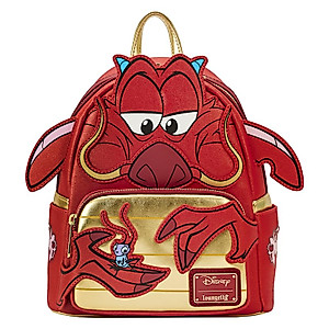Loungefly Disney Mulan 25th Anniversary Mushu Glitter Cosplay Mini Backpack