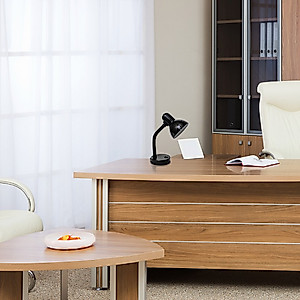 Simple Designs LD1003-BLK Basic Metal Flexible Hose Neck Desk Lamp, Black