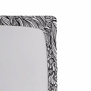 Ambesonne Ethnic Fitted Sheet, Mandala Inspired Art Hand Drawn Paisley Pattern Boho Native, Bed Cover with All-Round Elastic Deep Pocket for Comfort, King Size, Black and White