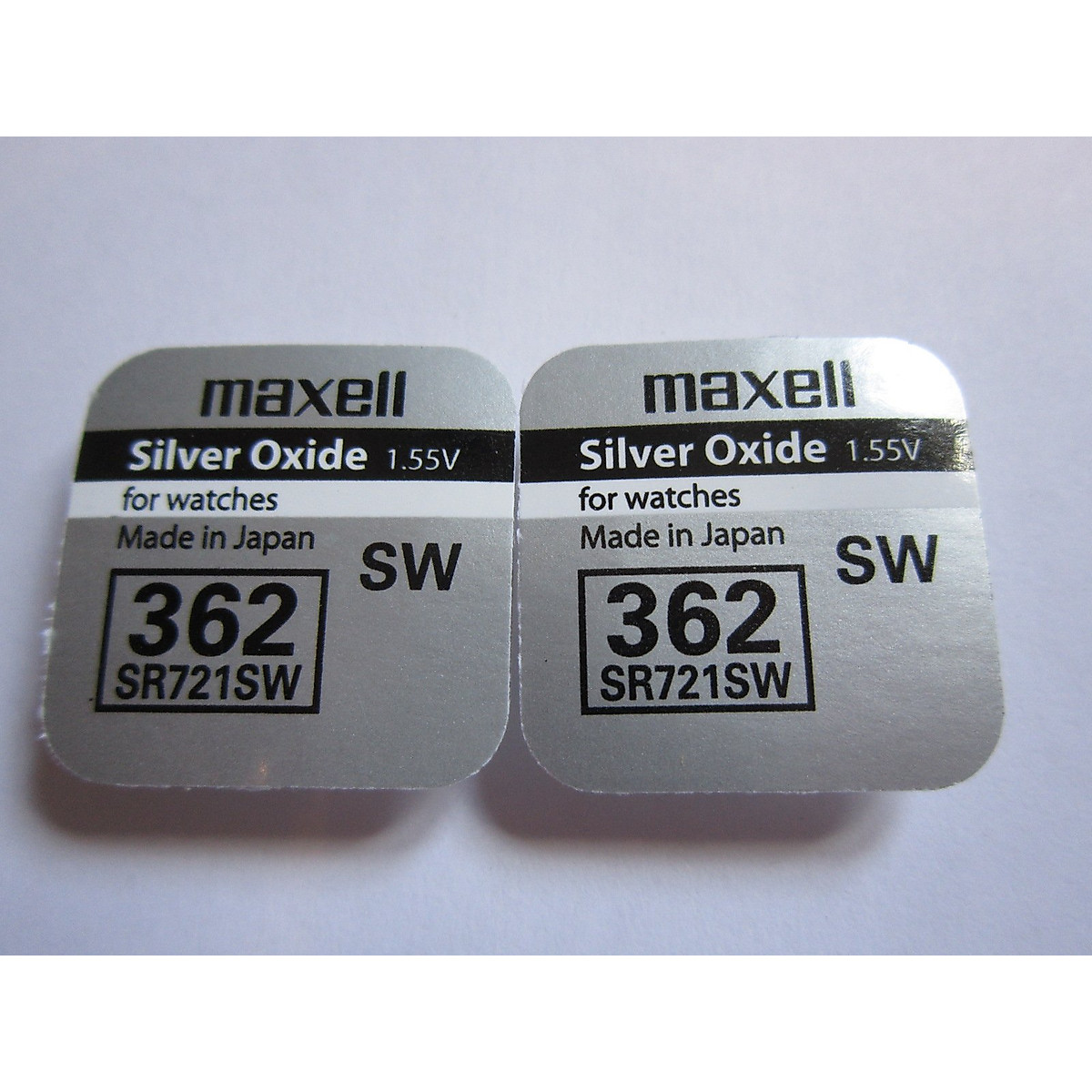 2 x MAXELL SR721SW 362 SR721 D362 1.55v Silver Oxide Button Cell Watch Battery - Official Genuine Maxell