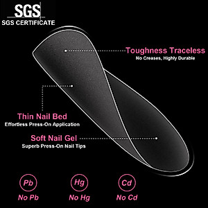 UNA GELLA Short Almond Gel Nail Tips - 360Pcs 15 Sizes Full Matte Pre-Buff Natural Look & Perfect Fit Full Cover Clear Acrylic False Gelly Nail Tips Long-Lasting Easy to Apply & Remove Ideal for DIY