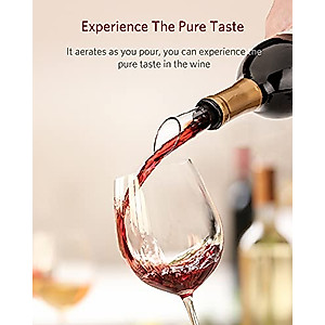 ISELECTOR 6-in-1 Cordless Electric Wine Opener Set Rechargeable Wine Bottle Corkscrew Opener with Wine Pourer, Vacuum Wine Stoppers, Foil Cutter and Wine Temperature Sensor