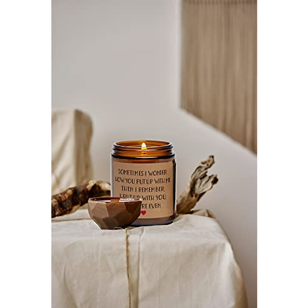 Gift for Her, Him We Put up with Each Other, Funny Wedding Anniversary Birthday Gifts for Wife, Husband, Boyfriend Romantic Candle Gifts