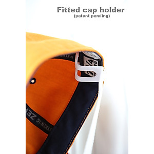 Cap Rack FAV | Hat Racks | Hold up to 40 caps | Over Door Organizer | Baseball Hat Organizer | Over Door Hanger | Fitted & Adjustable Caps & Visors | Door Slam Proof | 2 Straps | 20 Adj. Hooks | White