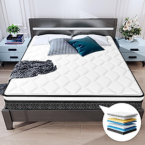 Skyday Full Mattresses, 10 Inch Cooling Full Size Mattresses in A Box, Gel Memory Foam Hybrid Mattress for Motion Isolation, Pressure Relief,Medium Firm, Breathable, CertiPUR-US, 75"x 54"x10"