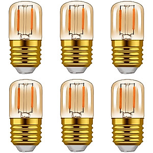 1W Low Wattage LED Edison Night Light Bulbs Warm,T28 Mini Vintage Light Bulb 10W Incandescent Equal,E26 Medium Screw Base Bulb for Oven Bulbs Decoration 6 Pack