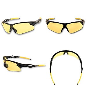 iLumen8 HD Night Driving Glasses- Anti Glare Polarized Night Vision Reduce Eye Strain Men Women (High Definition) Amber Yellow