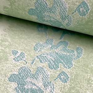 Yifely Self-Adhesive Furniture Paper Removable Shelf Liner for Covering Drawers Cabinet Doors, Green Wood Grain, 17.7 Inch by 9.8 Feet