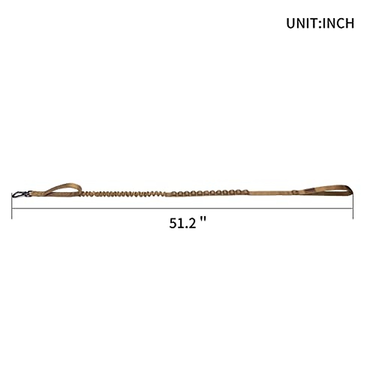 EXCELLENT ELITE SPANKER Tactical Bungee Dog Leash Military Adjustable Dog Leash Quick Release Elastic Leads Rope with 2 Control Handle(Coyote Brown)