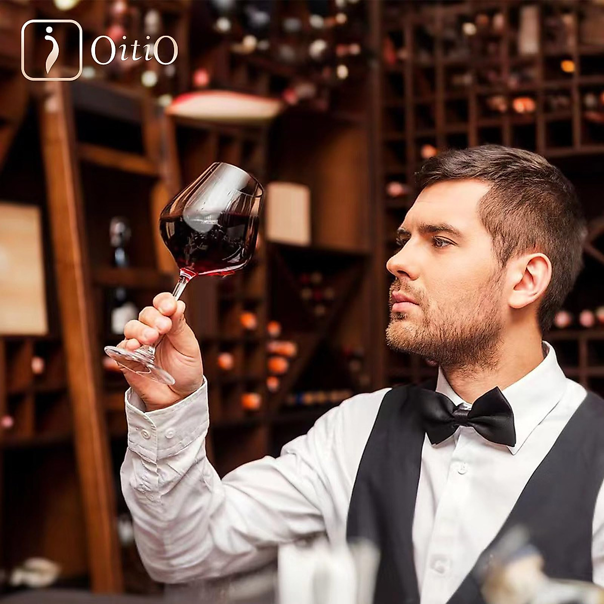 OitiO Red Wine Glasses Set of 4, 20 oz Crystal Wine Glasses Large, Long Stem White Wine Glasses Modern with Wine Stopper, Premium Gift Set for Wedding Anniversary Birthday Christmas Women Men