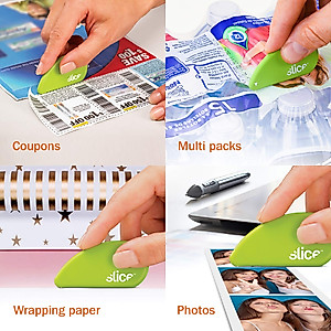 Slice Ceramic Blade Safety Cutter, Opens Clamshell Packaging, Green & 10515 Mini Box Cutter, Ceramic Blade Locks Into Position, Right or Left Handed Mini Cutter, Keychain Box Opener, 1 Mini Cutter
