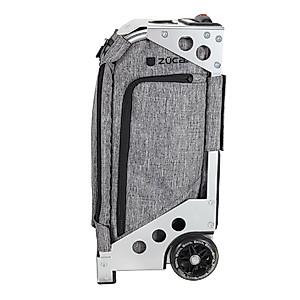 ZUCA Navigator Carry-On - Heather Gray Bag and Silver Frame with Built-In Seat