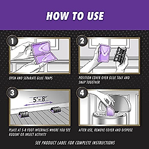 Tomcat Advanced Glue Trap System Rat Size Covered Glue Traps with 2 Reusable Covers and 4 Disposable Glue Traps
