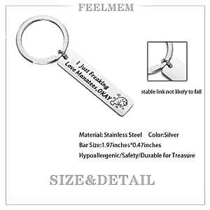 FEELMEM Manatee Keychain Manatee Lovers Gift I Just Freaking Love Manatees Okay Keychain Sea Cow Manatee Jewelry Sea Lion Gift for Women Crazy Manatee Lady Gift (I just freaking)