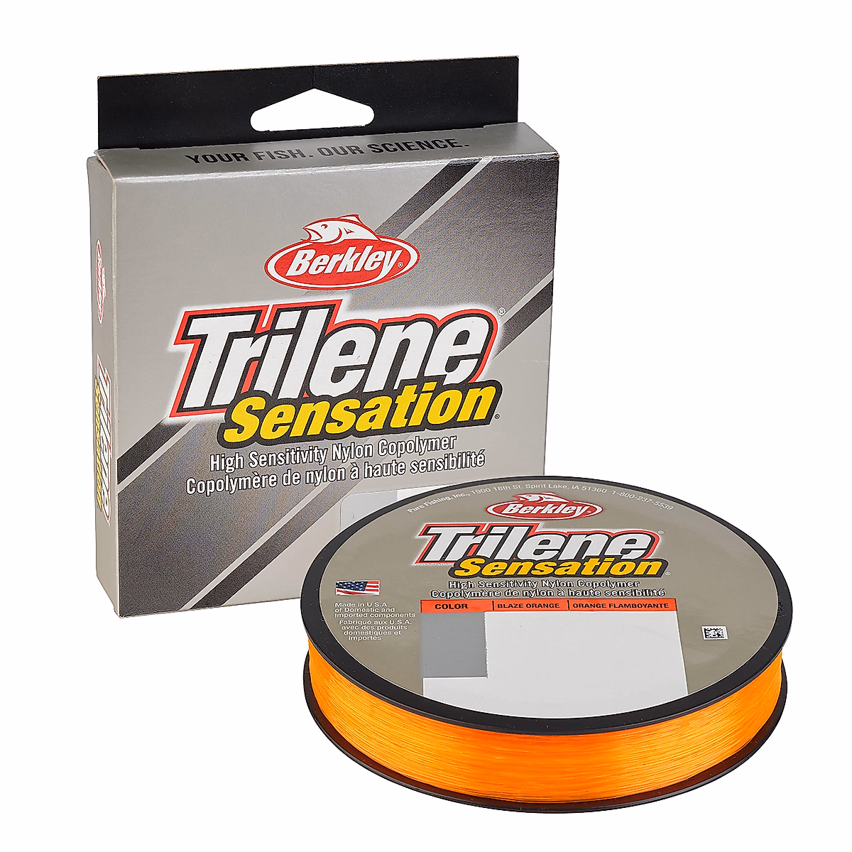 Berkley Trilene® Sensation, Blaze Orange, 14lb | 6.3kg Monofilament Fishing Line, Suitable for Freshwater Environments