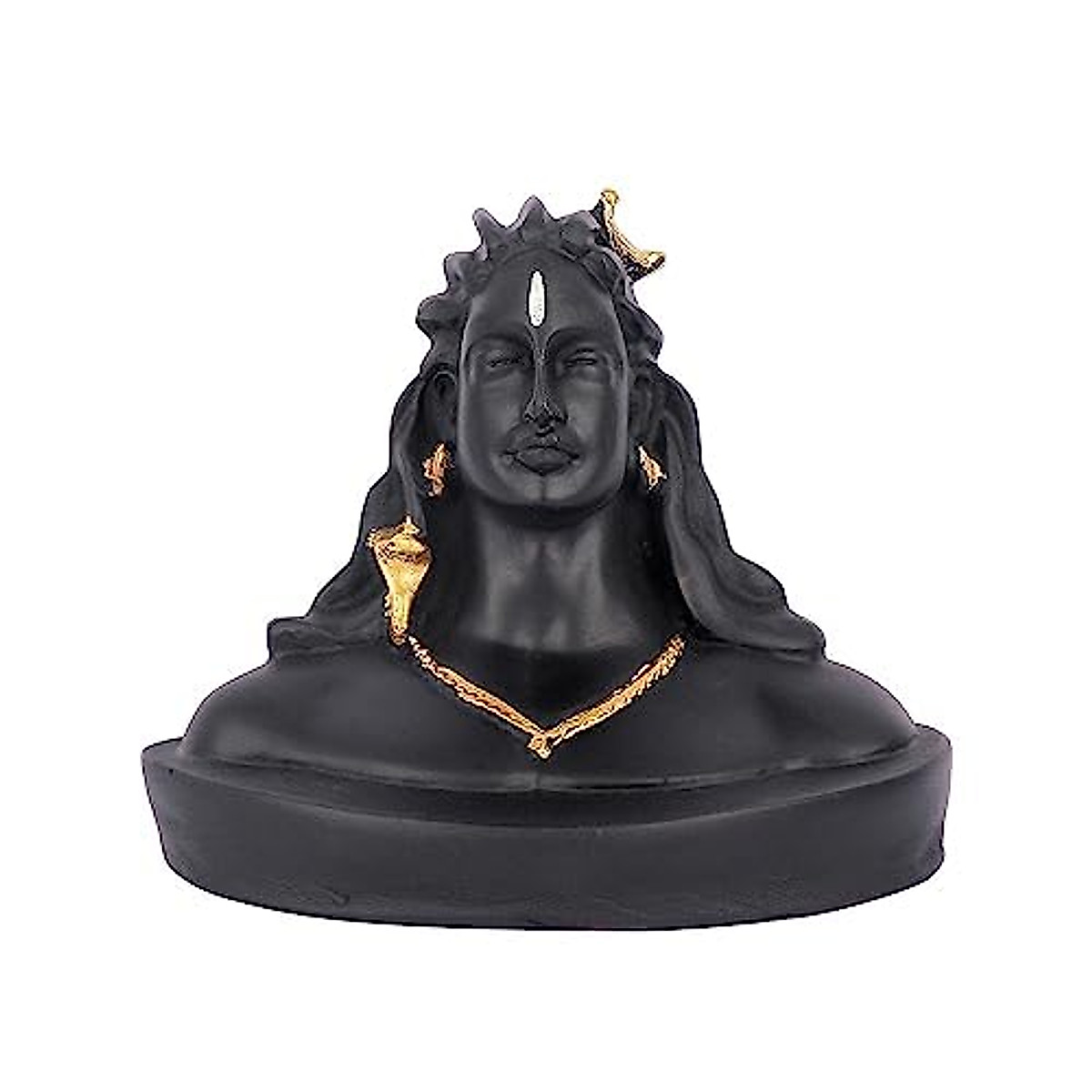 SATVIK Adiyogi for Car Dashboard Idol/Murti/Statue Aadiyogi Shiv Black Matte Finish Idol Murti for Mandir/Temple and Home