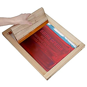 Colovis 23 Pcs Screen Printing Starter Kit, Include 3 Sizes Wood Silk Screen Printing Frame, Squeegees, Transparency Inkjet Film, Masking Tape and Ink Spatula