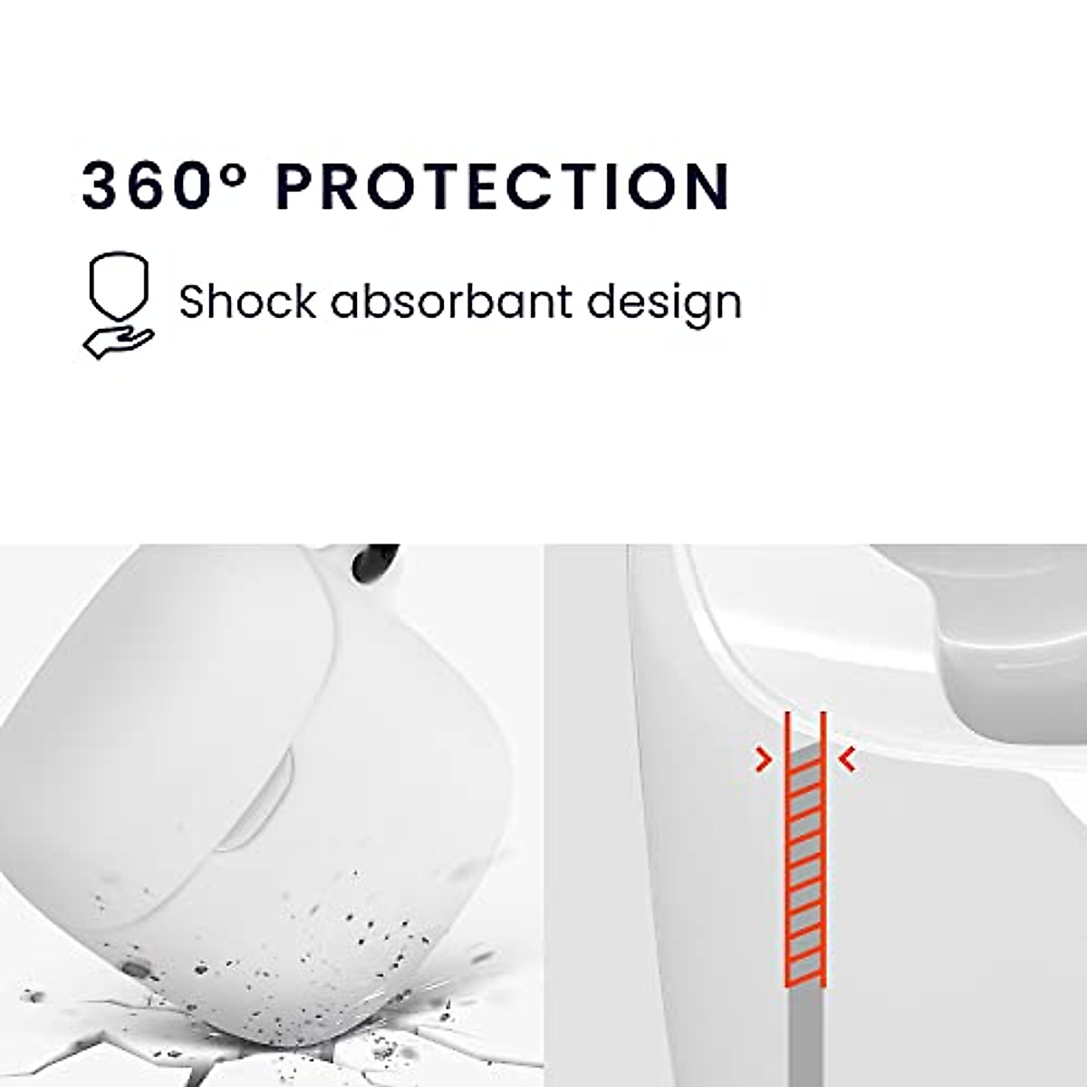 kwmobile Silicone Case Compatible with JBL Tune 220TWS / 225TWS - Case Protective Cover for Headphones - White