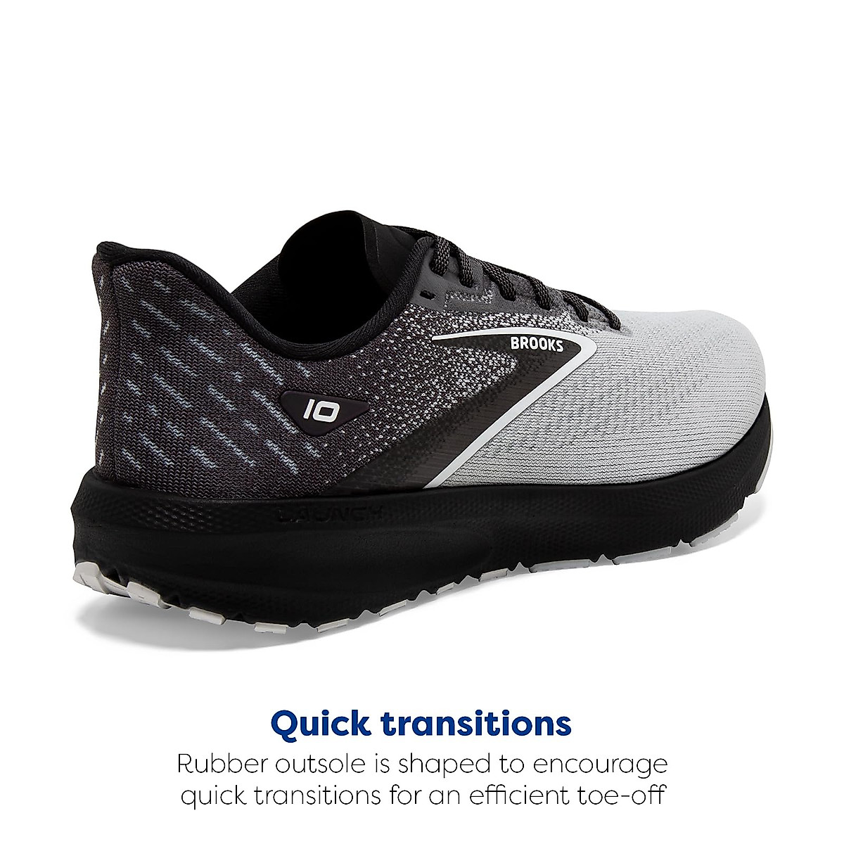 Brooks Men’s Launch 10 Neutral Running Shoe - Black/Blackened Pearl/White - 11.5 Medium