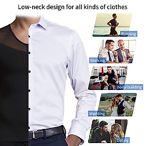 GSKS Compression Shirts for Men Body Shaper Slimming Shirts Shapewear with Zipper Black