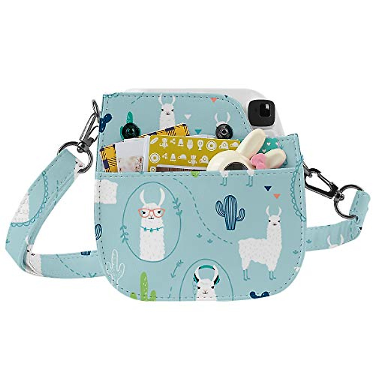 Katia Camera Case Bag Compatible for Fujifilm for Instax Mini 11/9/ 8+/ 8 Instant Film Camera with Shoulder Strap and Photo Accessories Pocket - Alpaca