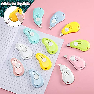 12 Pieces Mini Retractable Utility Knife Box Cutter Letter Opener Pocket Knives Colorful Mini Slides Open for Letter Small Box Opening Paper Cutting DIY Crafts