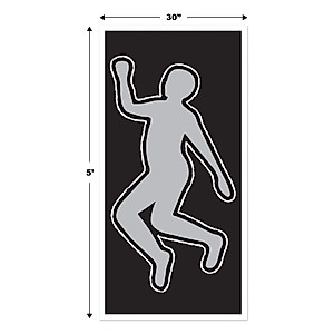 Beistle Plastic PSI Body Silhouette Door Cover, 5' x 30" - Detective Investigation Party Supplies, Murder Mystery Dinner, Floor Crime Scene Evidence Decoration, Spooky Halloween Themed Decor