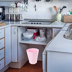PRETYZOOM 1pc Pink Plastic Wastebasket for Home, Office, Dorm Trash Can Bathroom Kitchen Garbage Can Creative Trash Basket Mini Rectangular Trash Can Trash Cans Household Small Trash Can