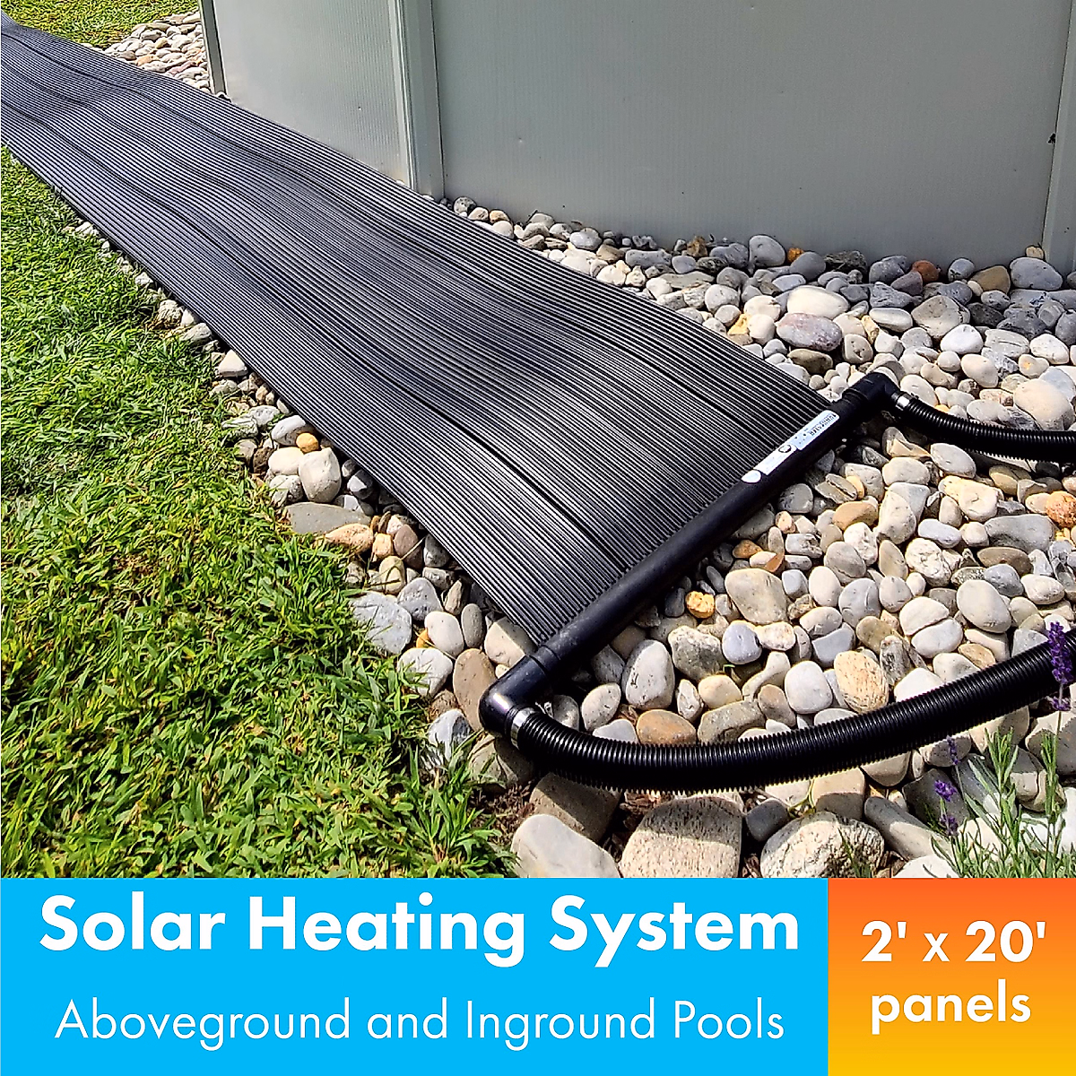 SunHeater S120U Universal Solar Pool Heater 2 by 20-Feet, Black