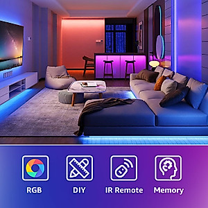 65.6 ft/20M Bluetooth LED Strip Lights, RGB 5050 LED Light Strips with Bright 300 LEDs, Sync Music Color Changing Flexible Cuttable Led Lights for Bedroom,Ceiling,Party( APP+ Remote+ Mic/32.8ftX2)