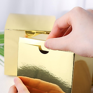 VGOODALL 30PCS Mini Gift Boxes, Gold Favor Boxes Tiny Cardboard Boxes Candy Treat Boxes for Bridal Shower Birthday Party Wedding