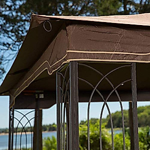 Sunjoy L-GZ798PST-E-A New Regency III Gazebo 10' x 12' with Mosquito Netting