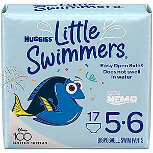 Huggies Little Swimmers Disposable Swim Diapers, Size 5-6 (32+ lbs), 17 Ct