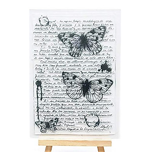 Welcome to Joyful Home 1pc Butterfly Sentiment Background Clear Stamp for Card Making Decoration and Scrapbooking