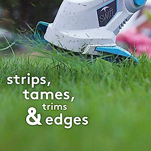 40V Cordless String Trimmers Kit Lightweight Grass Trimmer & Edger Weed Trimmer Alu Foldable Shaft for Garden, Including 6 Spare Blades, 1pc Battery & Charger