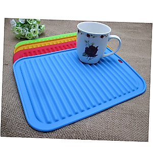 NOLITOY 2pcs Silicone Mat Dish Drying Mat Coasters for Dining Table Insulation Pad Silicone Mat Drain Tray Non-slip Pad