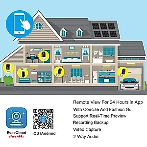 EZETAI Camera for Home Security Indoor,Outdoor Backyard Camera Kids Monitoring Camera Indoor Camera Wireless Battery Powered with Phone app Security Camara inalambrica para exteriores