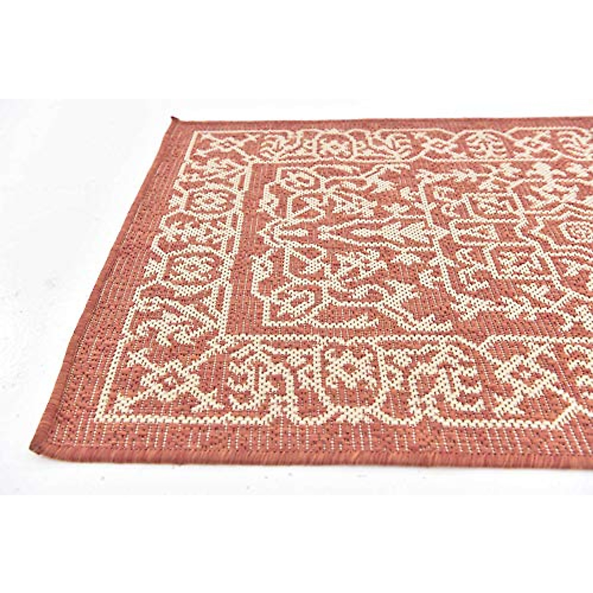 Unique Loom Outdoor Botanical Collection Area Rug - Allover (2' 2" x 6' 1" Runner, Terracotta/ Beige)