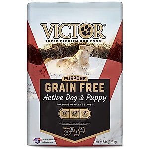 Victor Super Premium Dog Food – Grain Free Active Dog & Puppy – Dry Dog Food with 33% Protein, Gluten Free - for High Energy Dogs, 5lbs